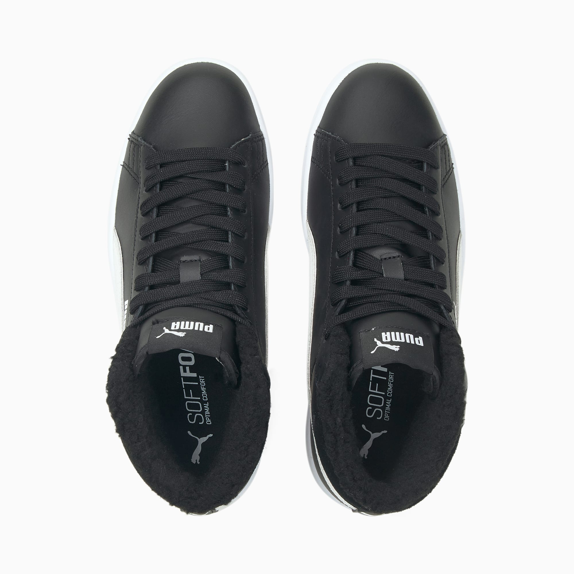 Puma Smash V2 Mid Fur Wit/Zwart (366895-02)