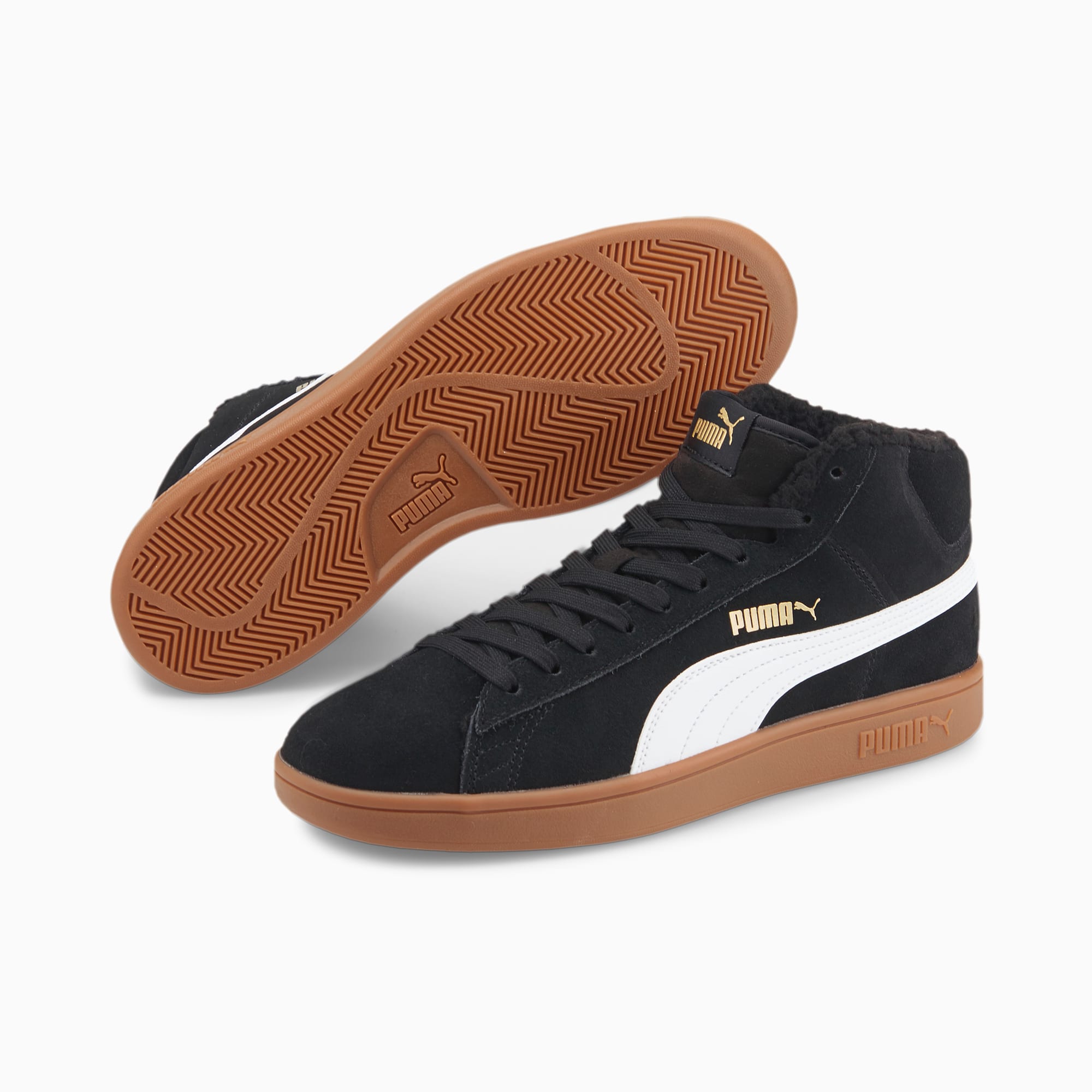 Puma Smash v2 Mid Winter Wit/Zwart (375870-01)