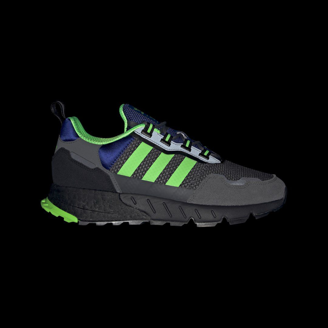 adidas ZX 1K Boost Grey Six / Screaming Green / Core Black (H00430)
