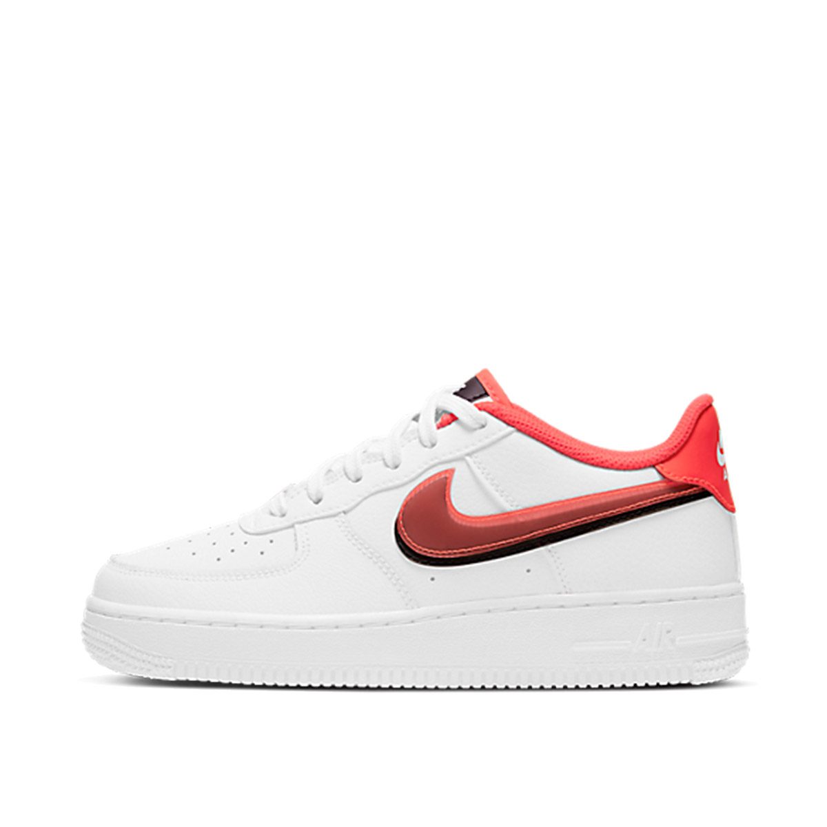 Nike Air Force 1 LV8 Double Swoosh Red Black (GS) (CW1574-101)