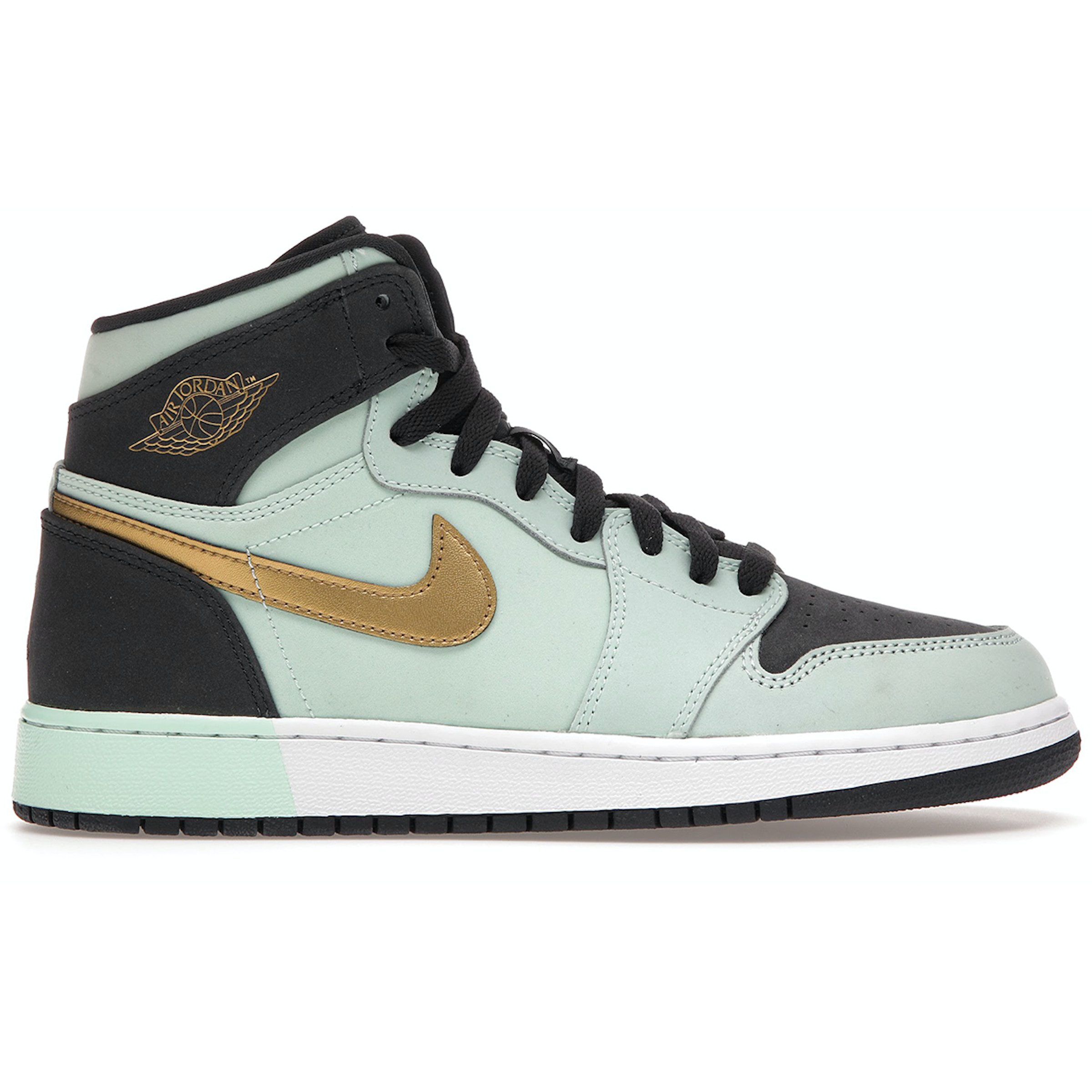 Jordan 1 Retro High Mint Foam Anthracite Metallic Gold (GS) (332148-300)