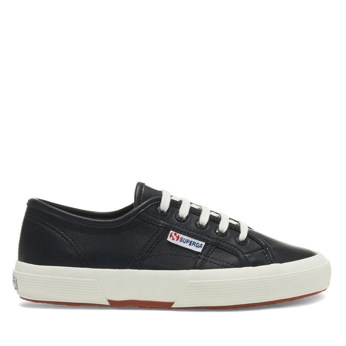 Superga 2750 Vegan Leather Black / White Avorio (S30328)