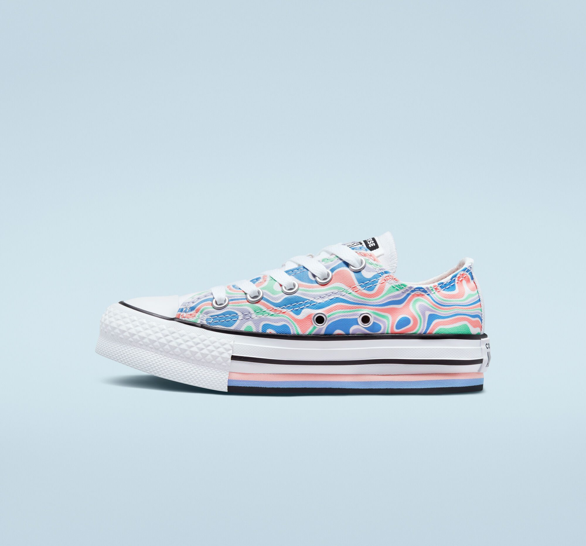 Converse Chuck Taylor All Star Lift Platform Color Swirl Bleached Coral ...