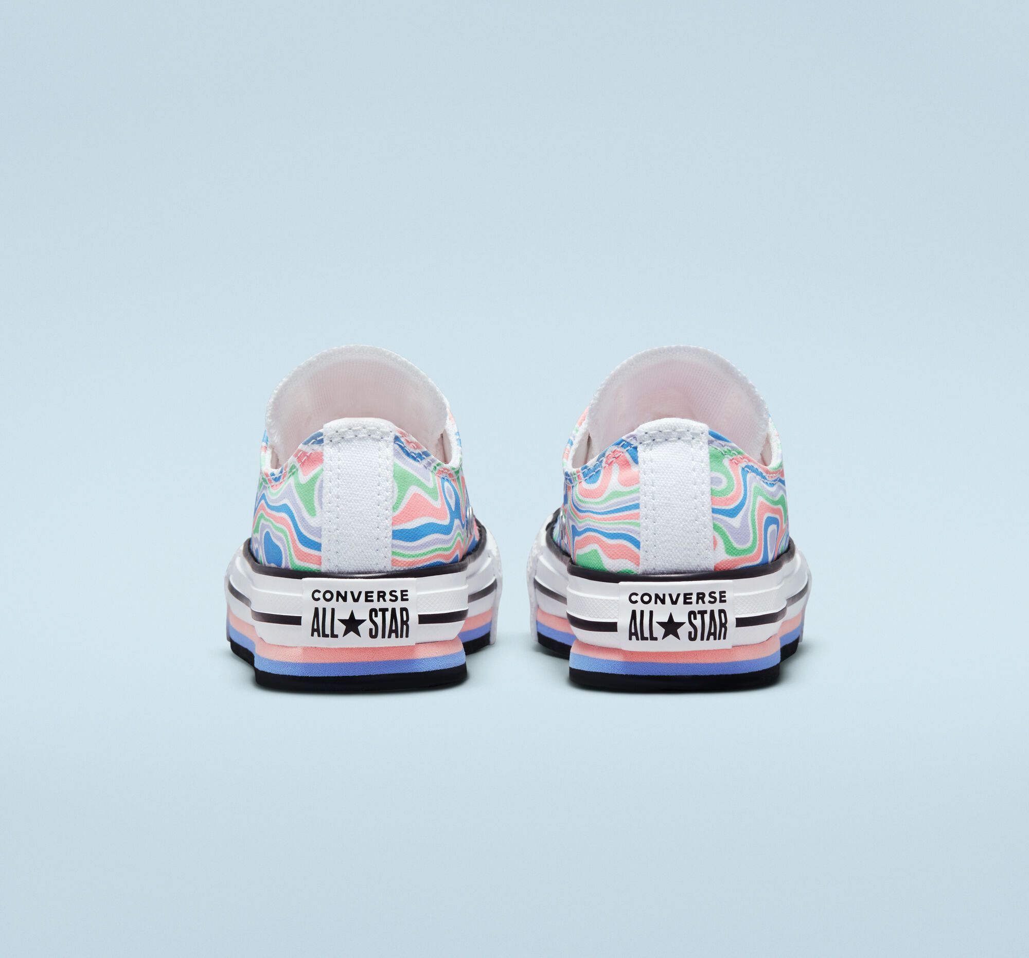 Converse Chuck Taylor All Star Lift Platform Color Swirl Bleached Coral ...