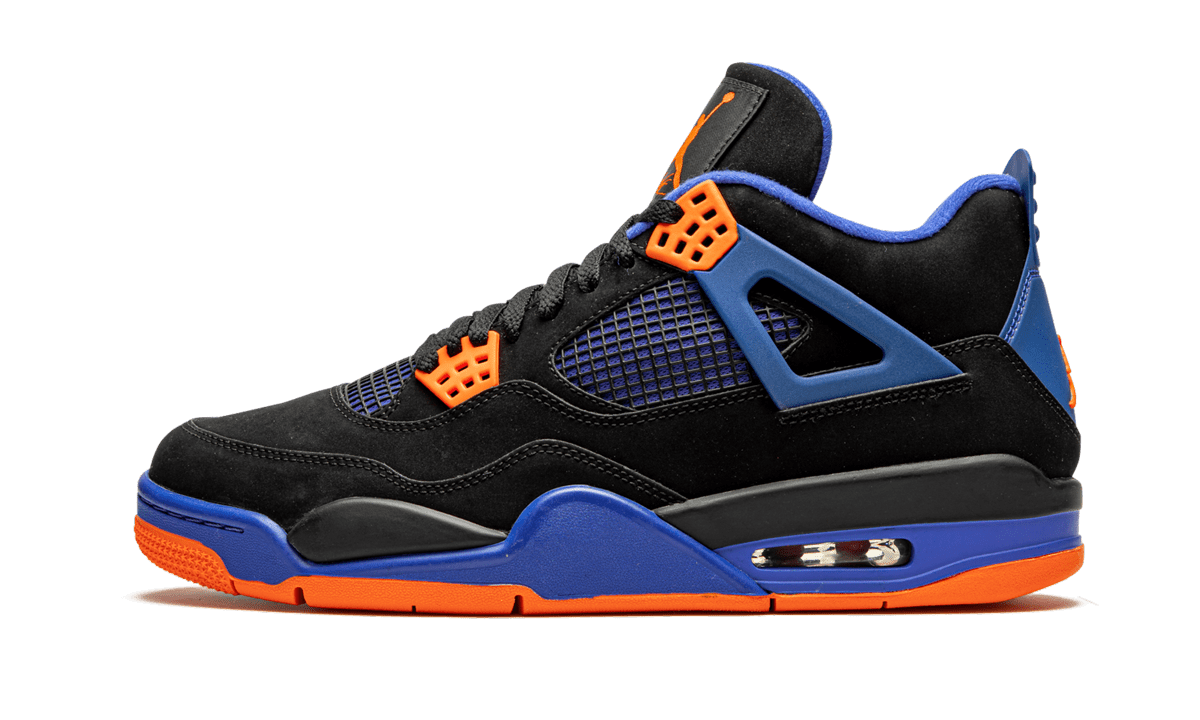 Jordan 4 Retro Cavs Black / Safety Orange-game Royal (308497-027)