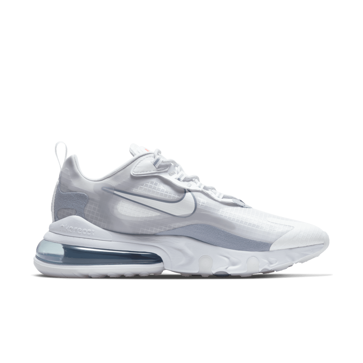 Nike Air Max 270 React White Pure Platinum White / Pure Platinum-indigo ...