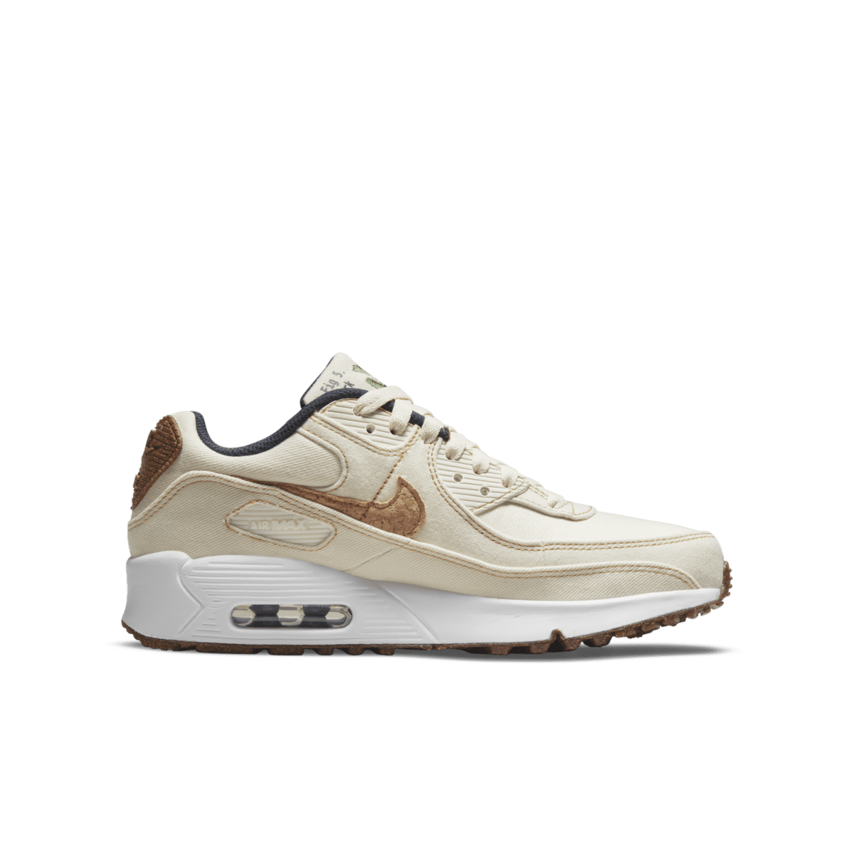 Nike Air Max 90 Cork Coconut Milk (GS) Coconut Milk / Obsidian / White ...