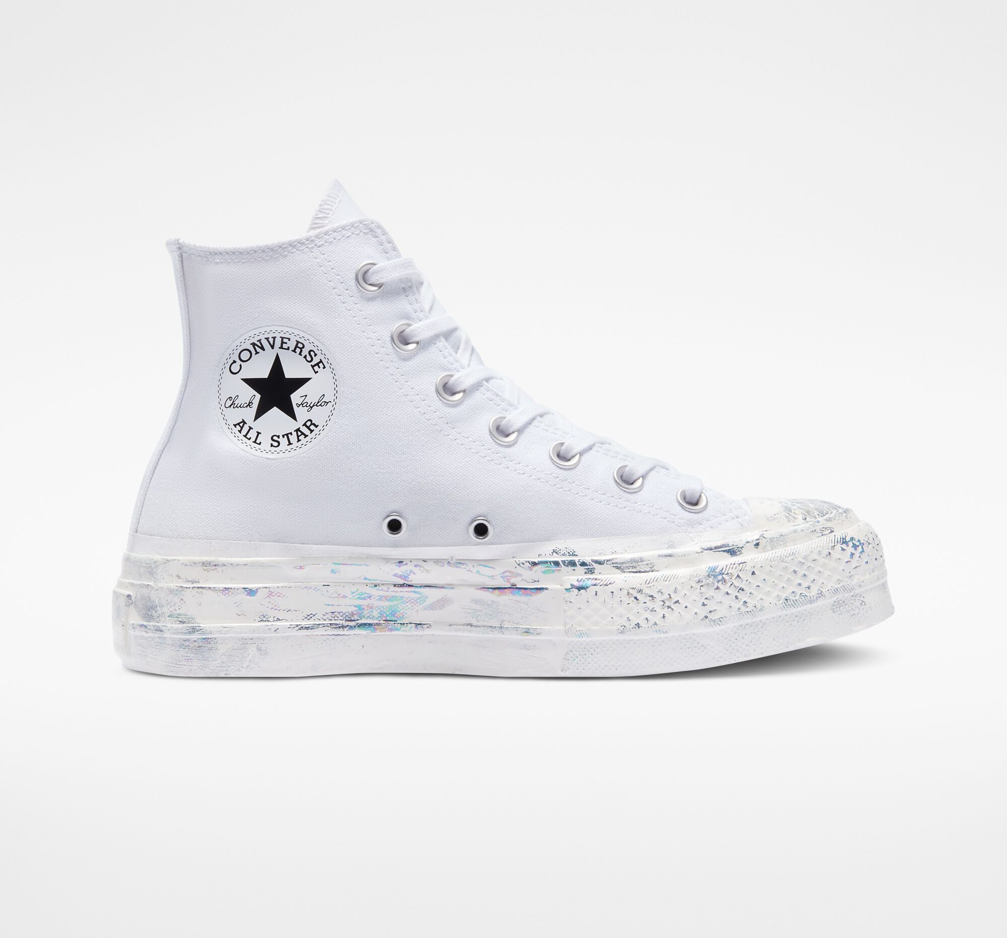Converse Chuck Taylor All Star Lift Platform White Iridescent White ...