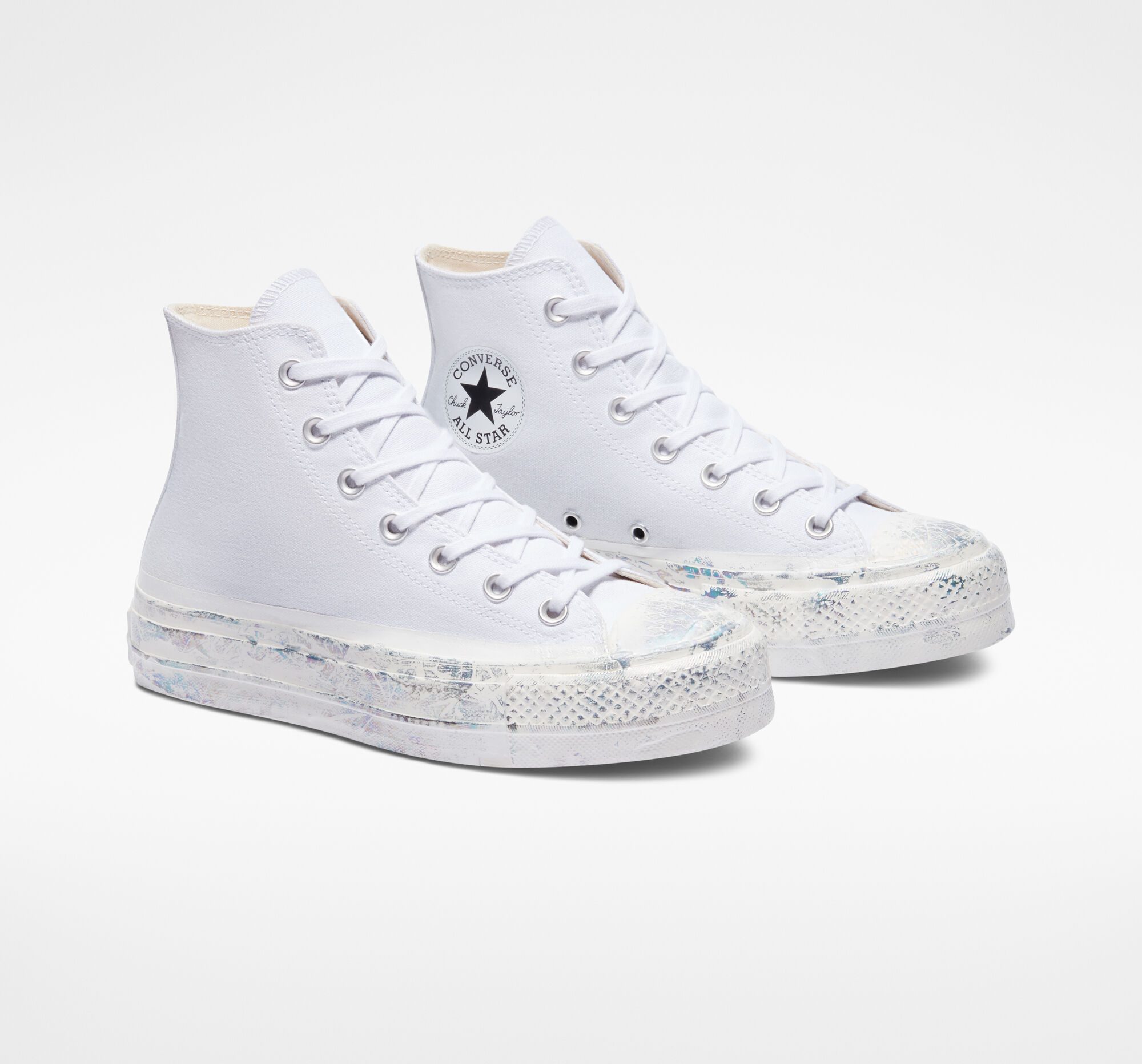 Converse Chuck Taylor All Star Lift Platform White Iridescent White ...