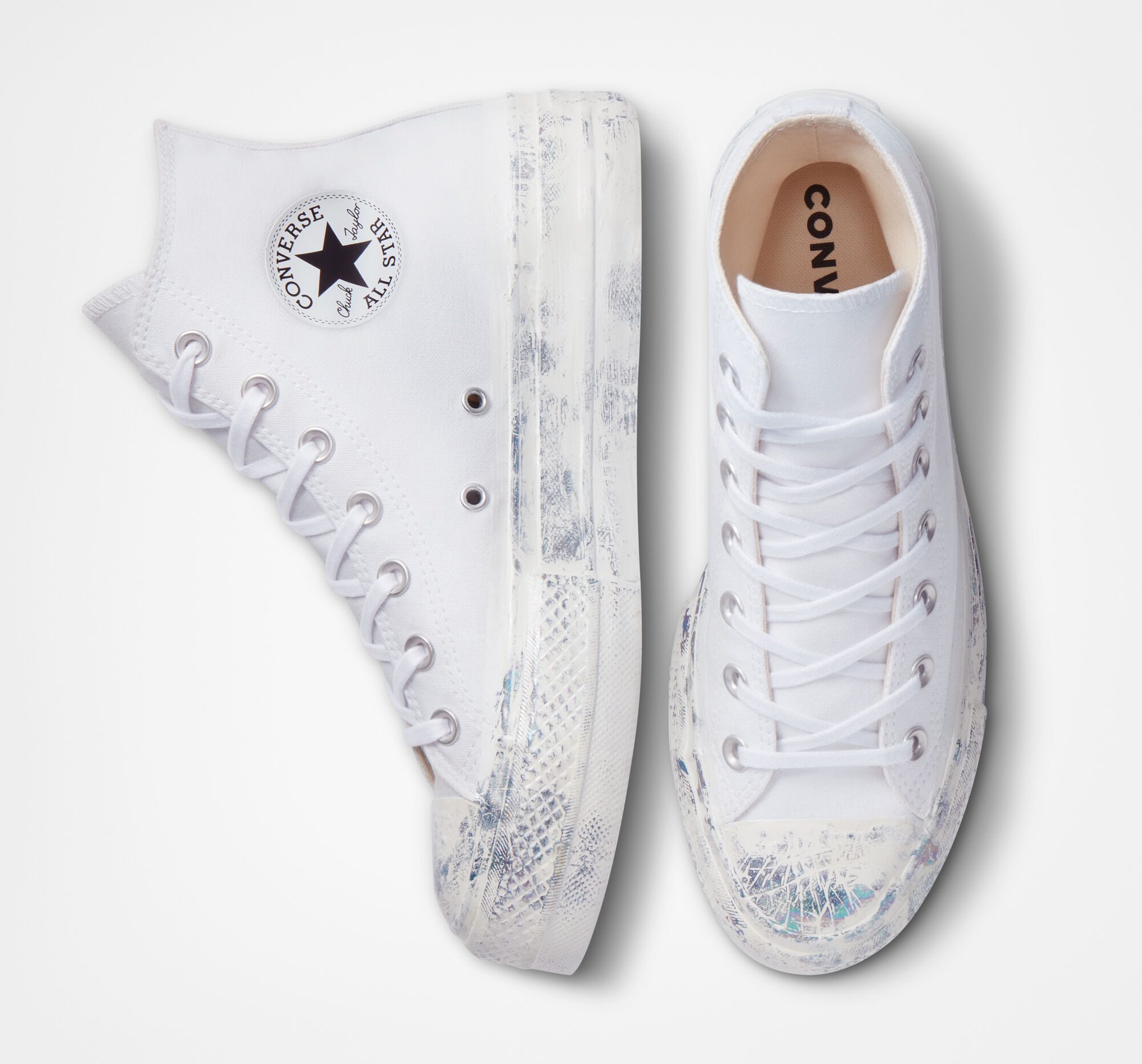 Converse Chuck Taylor All Star Lift Platform White Iridescent White ...
