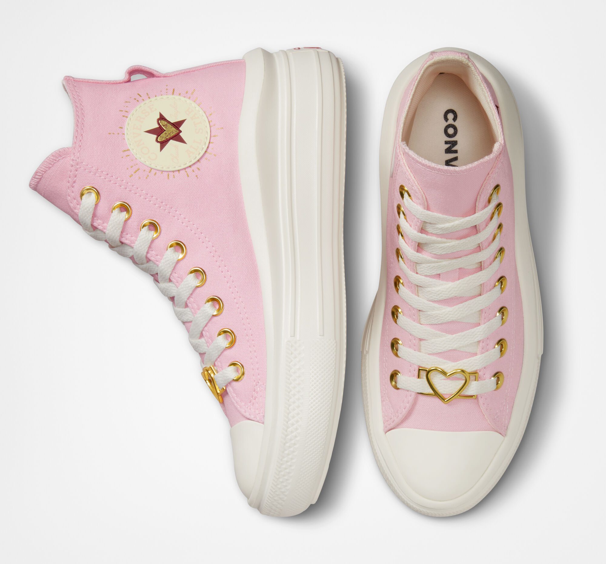 Converse Chuck Taylor All Star Move Platform Hearts Sunrise Pink/egret