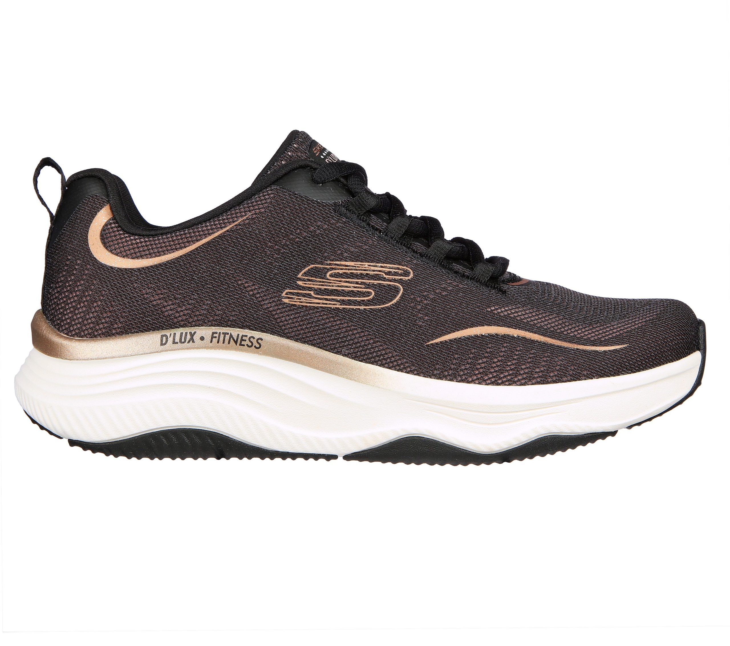 Skechers Relaxed Fit: D'Lux Fitness - Pure Glam - Zwart / Roos Goud ...