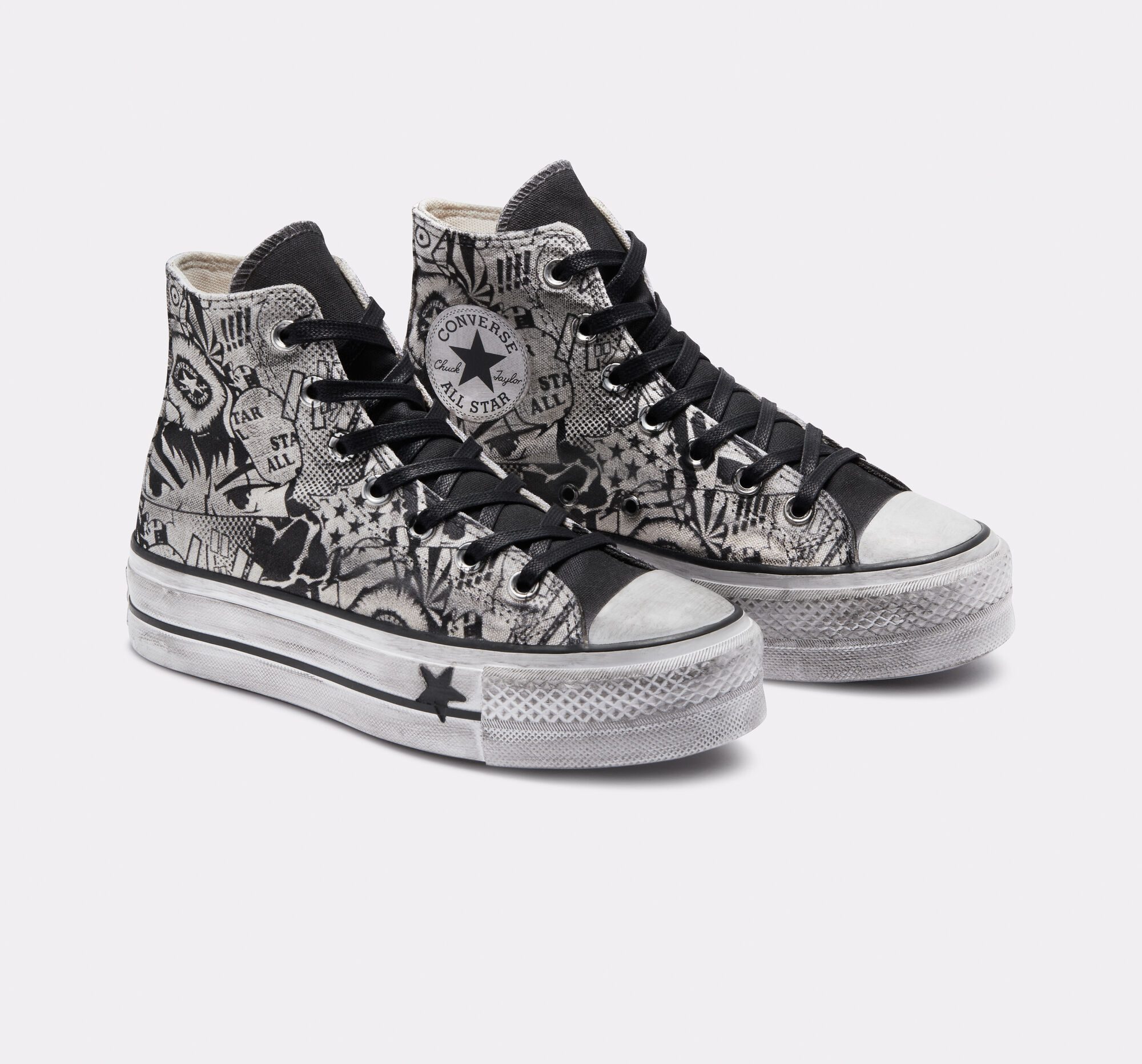 Converse Chuck Taylor All Star Lift Platform Comic Strip Dirt Grey ...