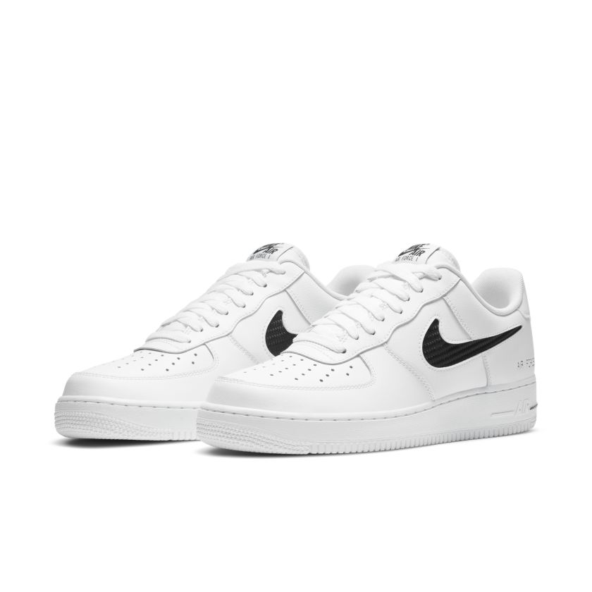 Nike Air Force 1 Low Cut Out Swoosh White Black (CZ7377-100)
