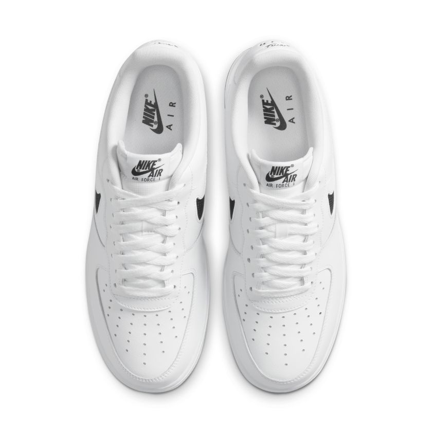 Nike Air Force 1 Low Cut Out Swoosh White Black (CZ7377-100)