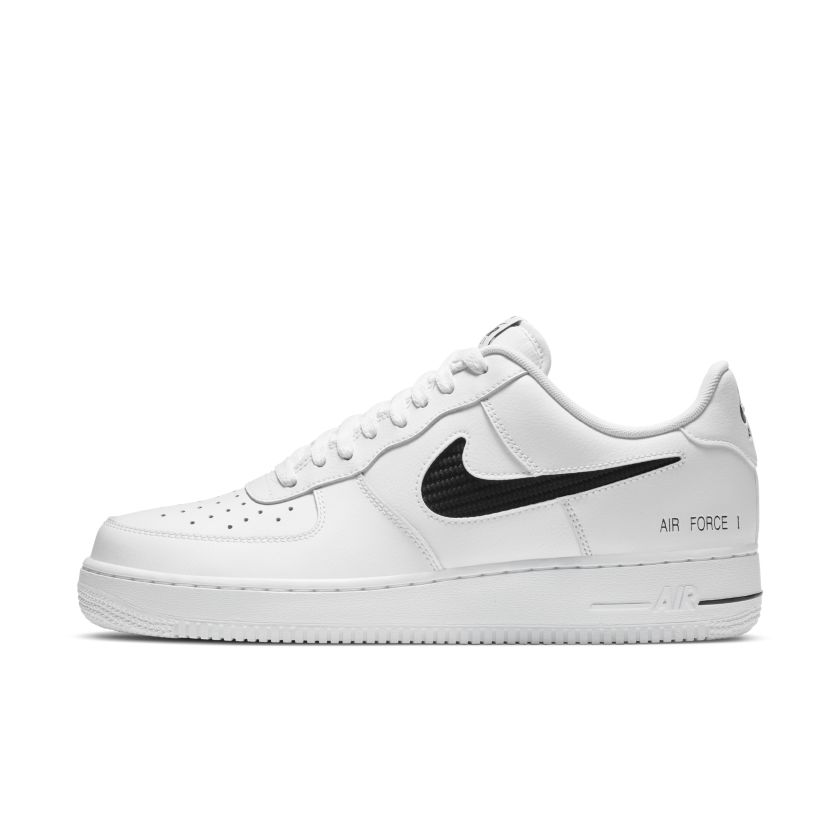 Nike Air Force 1 Low Cut Out Swoosh White Black (CZ7377-100)