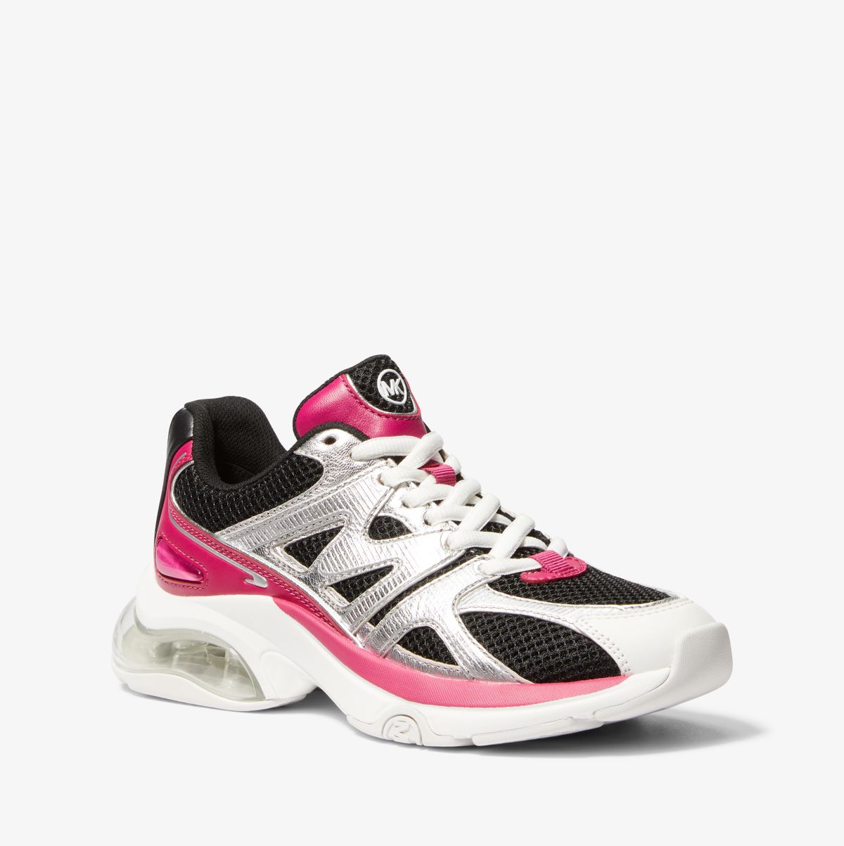 Michael Kors MK Kit Extreme Mesh and Leather Trainer - Deep Fuchsia ...