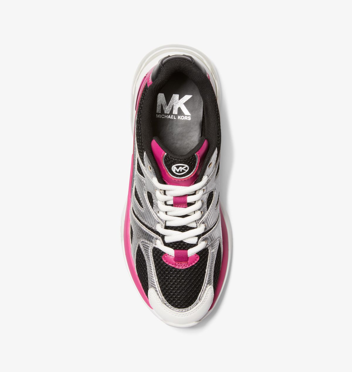 Michael Kors MK Kit Extreme Mesh and Leather Trainer - Deep Fuchsia ...